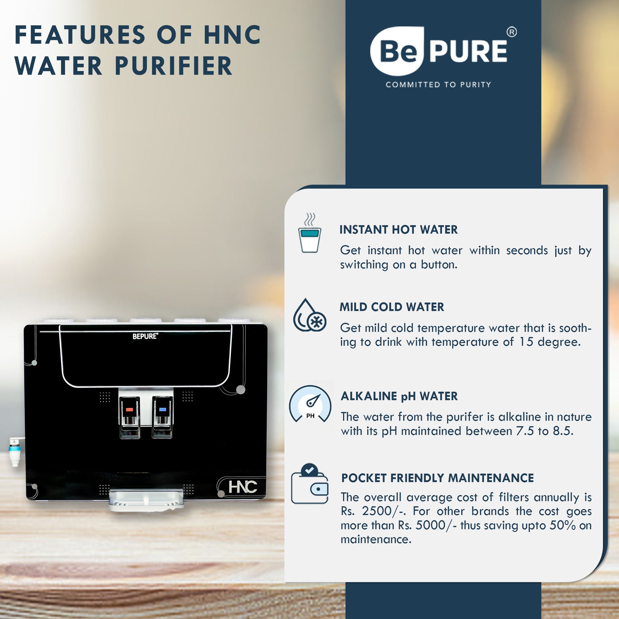 Buy UV With Hot And Cold Water Purifier | Bepure